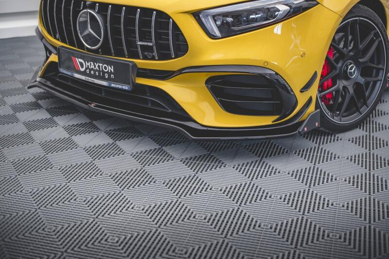 Maxton Design Frontlippe mit Flaps V.3 für Mercedes A45 AMG S Aero Pak