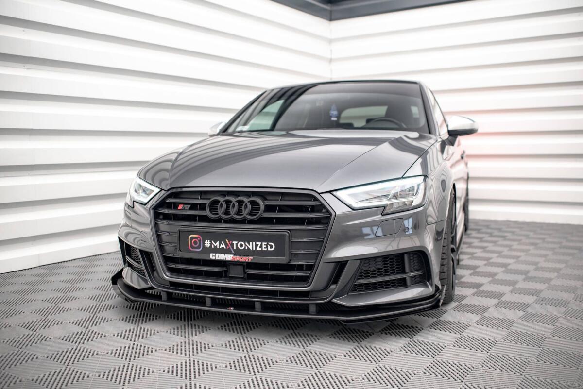 Maxton Design Street Pro Frontlippe + Flaps für Audi S3 Sportback 8V F