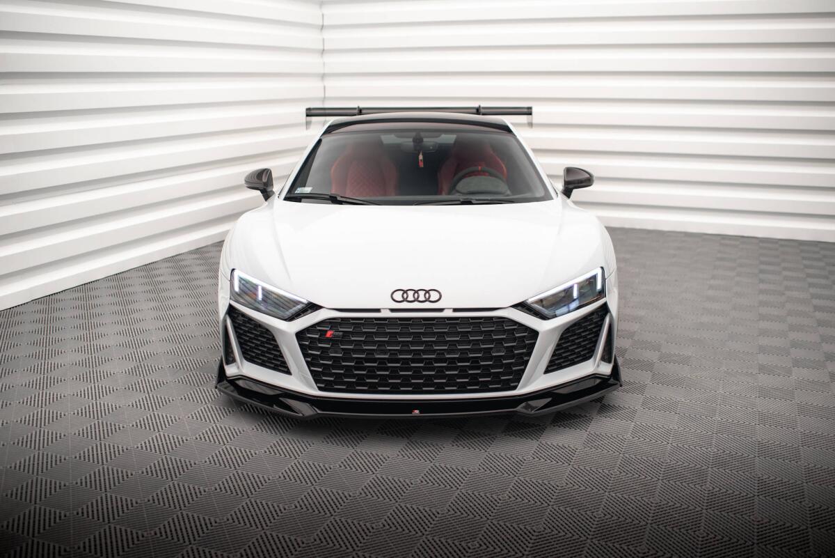 Maxton Design Frontlippe V.3 mit Flaps für Audi R8 Mk2 Facelift Hochgl