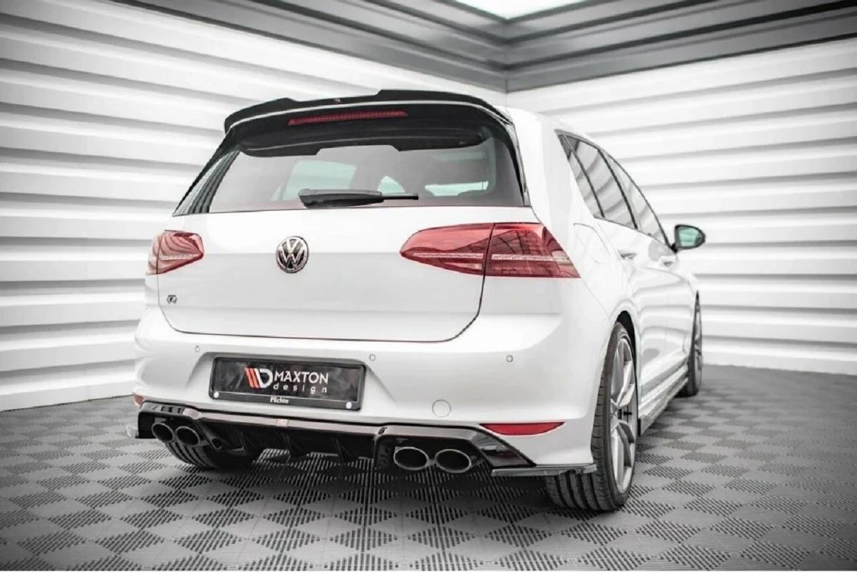 Edelstahl Sportauspuff + Maxton Design Heckdiffusor für VW Golf 7 R-Li