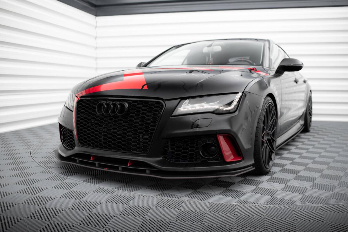 Maxton Design Street Pro Frontlippe für Audi A7 RS7 Look C7 Schwarz ma